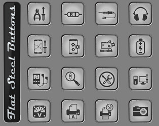 Electronics repair icon set Royalty Free Vector Image