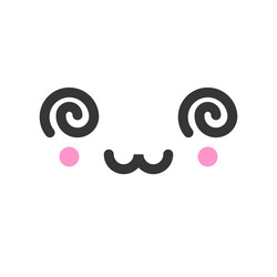 Foolish kawaii cute emotion face emoticon Vector Image