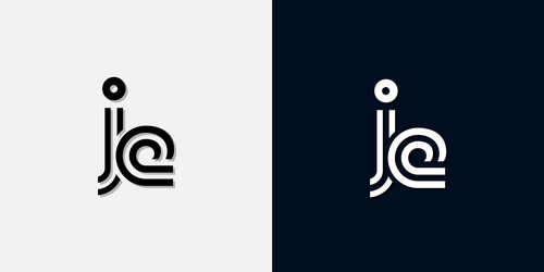 Initial letters je monogram logo design bundle Vector Image