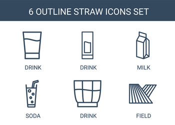 Straw icons Royalty Free Vector Image - VectorStock