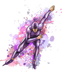 Abstract speed skaters Royalty Free Vector Image