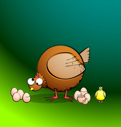 Chickensrround bling chicken Royalty Free Vector Image