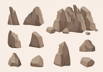 Stone rock stones boulder gravel rubble and pile Vector Image