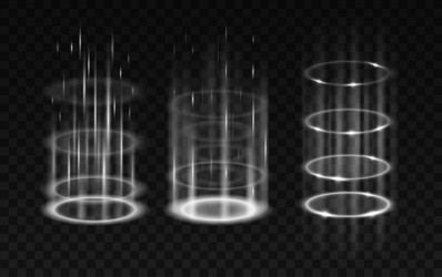 Realistic portals set isolated on dark background Vector Image
