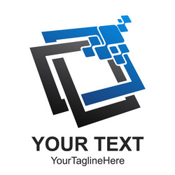 Abstract data tech logo design pc dekstop Vector Image