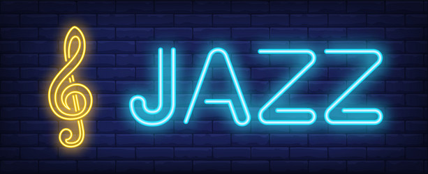 Musical notation with treble clef neon sign Vector Image