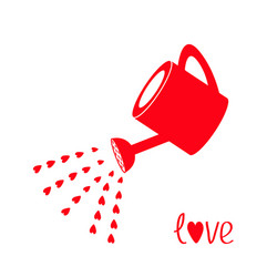 Love watering can with hearts inside card Vector Image