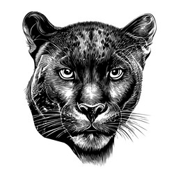 Realistic Panther Head Drawing