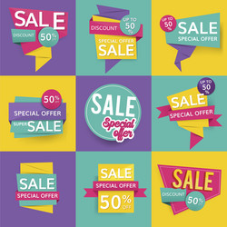 Colorful sale signs Royalty Free Vector Image - VectorStock