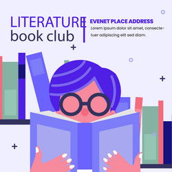 Flat design reading silhouettes Royalty Free Vector Image