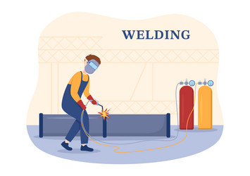 Welding service with professional welder job weld Vector Image