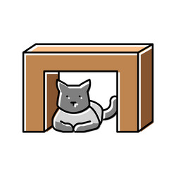 Through preposition english line icon Royalty Free Vector