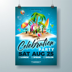 Summer sea party poster template Royalty Free Vector Image