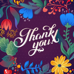 Thank you card in bright colors Royalty Free Vector Image