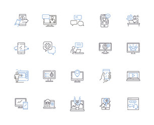 Interface outline icons collection Royalty Free Vector Image