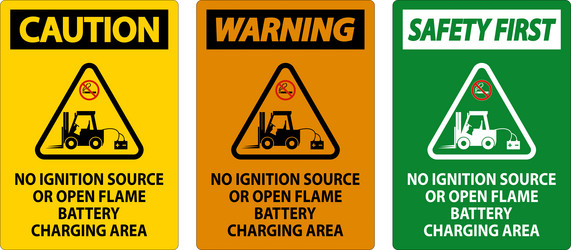 Caution sign no ignition source or open flame Vector Image