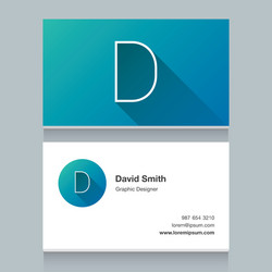 Business card letter d Royalty Free Vector Image