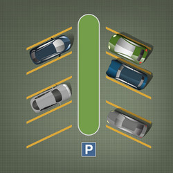 Parking lot poster in flat style Royalty Free Vector Image