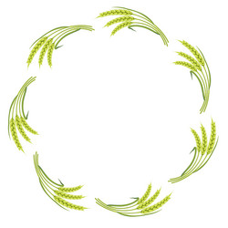 Round frame made of rice ears border plant Vector Image