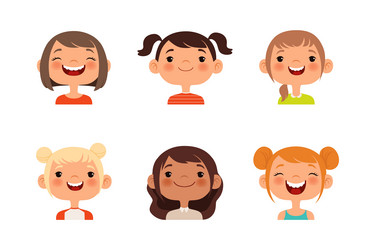 Happy kids avatars cute children smiling boy Vector Image