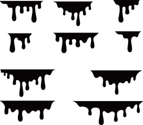Paint dripping line set liquid Royalty Free Vector Image