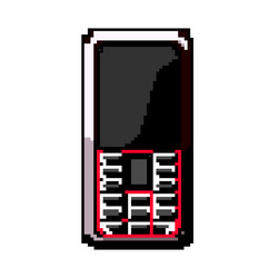Cell button phone game pixel art Royalty Free Vector Image