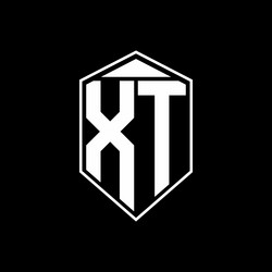 Xt logo monogram emblem style with crown shape Vector Image