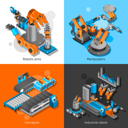 Industrial robot banner set Royalty Free Vector Image