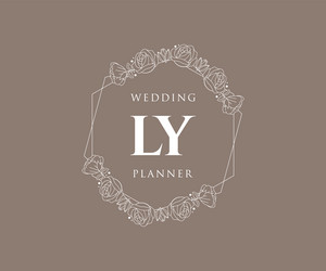 Ly initials letter wedding monogram logos Vector Image
