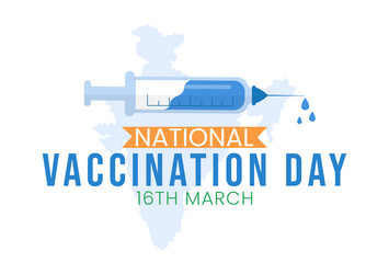 National vaccination day on march 16 with vaccine Vector Image