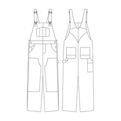 Template flared overall flat design outline Vector Image