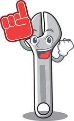 Finger spanner character cartoon style Royalty Free Vector