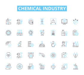 Chemical industry linear icons set polymer Vector Image