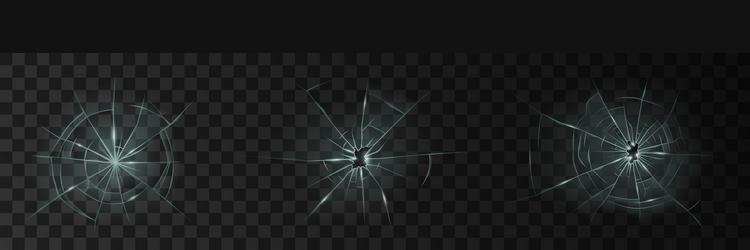 Cracked glass broken window shattered glassy Vector Image