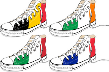 Hand draw modern sport shoes with usa flag Vector Image