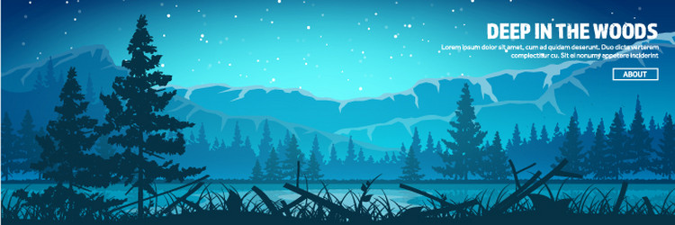 Mountains and forest header wild nature landscape Vector Image