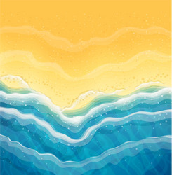 Sand and wave beach realistic background Vector Image