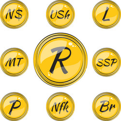 Set with south african currency symbols Royalty Free Vector
