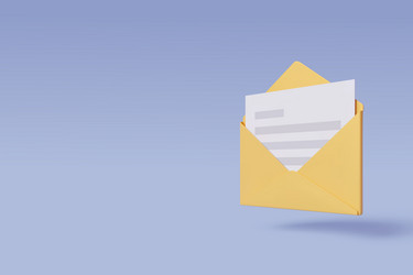 3d open mail letter with heart anniversary Vector Image