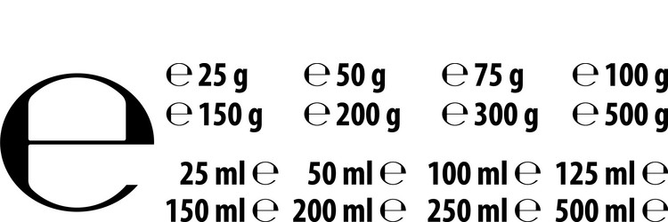 Calculation e mark with correct dimensions Vector Image