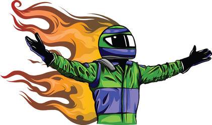 Car racing man cartoon design Royalty Free Vector Image
