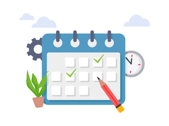 Calendar date with check sign Royalty Free Vector Image