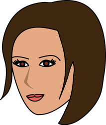 Color image cartoon side profile face woman Vector Image