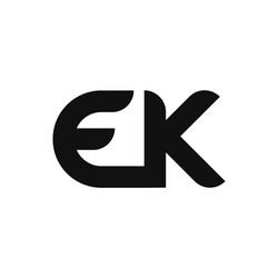 Ek letter logo design with simple style Royalty Free Vector