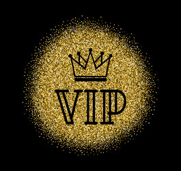 Gold vip logo in line style vip members only Vector Image