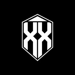 Xx logo monogram with circular shape shield Vector Image