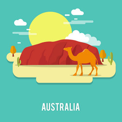Uluru australia landmark cartoon Royalty Free Vector Image