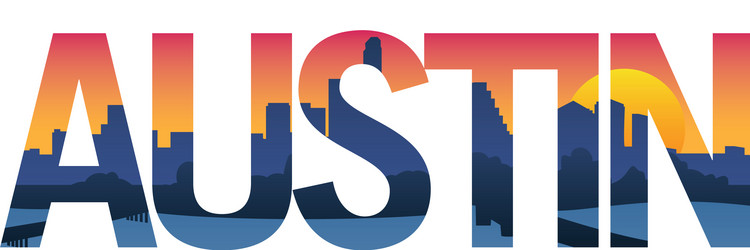 Austin skyline poster Royalty Free Vector Image