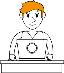 Color image cartoon front view laptop computer Vector Image