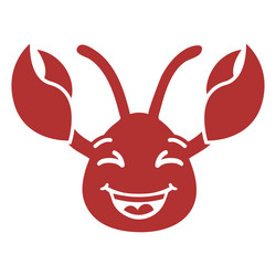 Crawfish joyful head muzzle flat Royalty Free Vector Image
